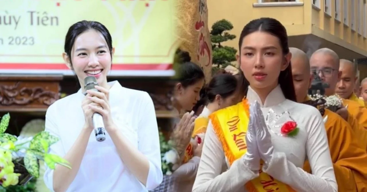 Hoa Hậu Thùy Tiên gây chú ý mạnh khi xuất hiện tại chùa trong lễ Vu Lan - tapchidoanhnhan24h